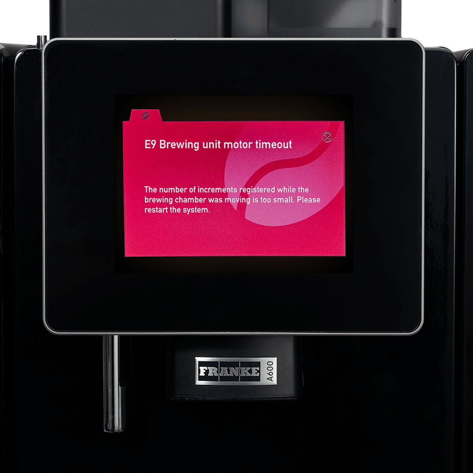 How to fix an E9 Brewing Unit Timeout Error on a Franke Coffee Machine
